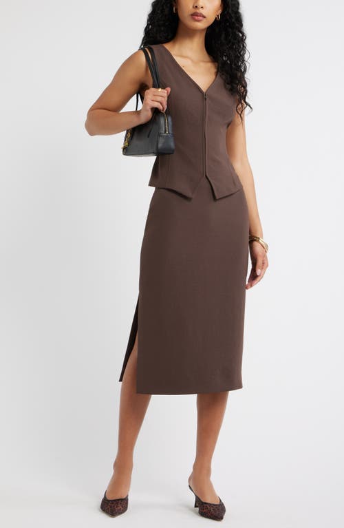 OPEN EDIT Open Edit Curator Crepe Pencil Skirt with Side Slits